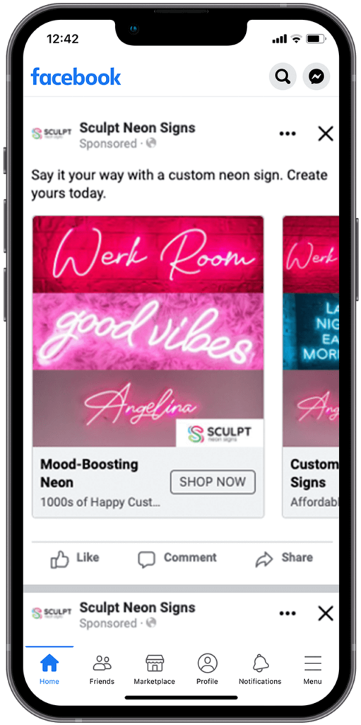 Sculpt Neon Signs - Case Study | Right Hook Digital